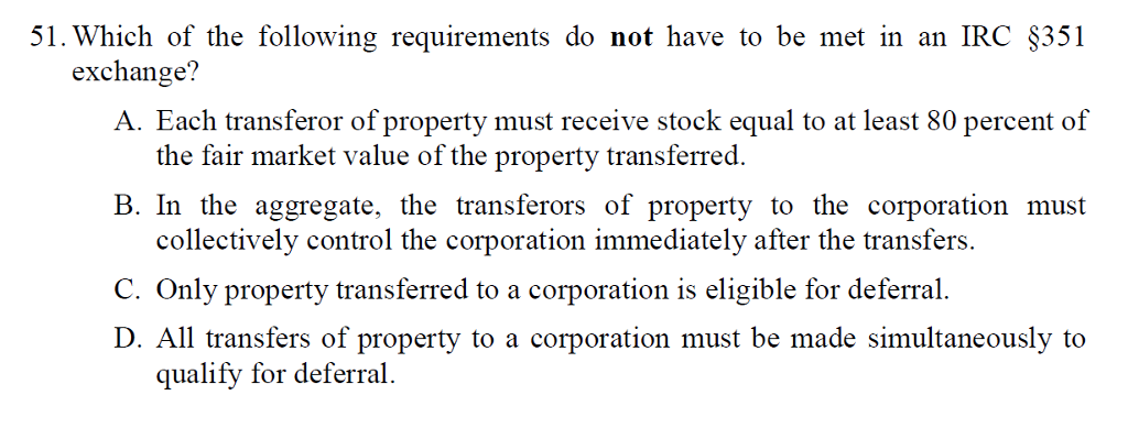 Solved Which of the following requirements do not have to be | Chegg.com