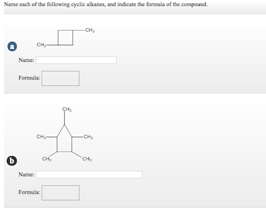Solved Name each of the following cyclic alkanes, and | Chegg.com