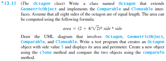 Solved 13. II (The octagon class) Write a class named | Chegg.com