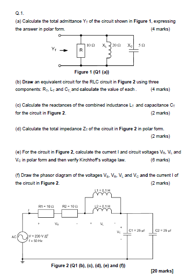 Solved Calculate the total admittance Y_T of the circuit | Chegg.com