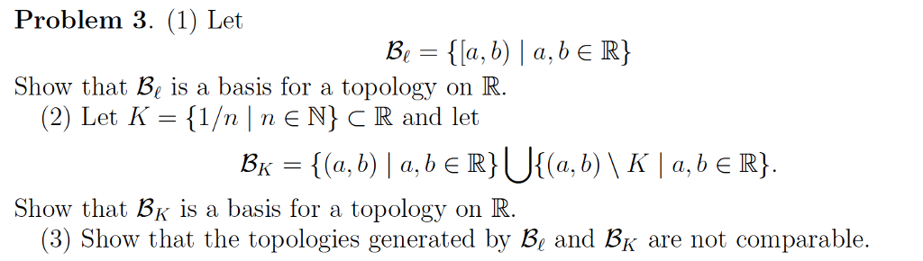 Solved Problem 3. (1) Let Show that Be is a basis for a | Chegg.com