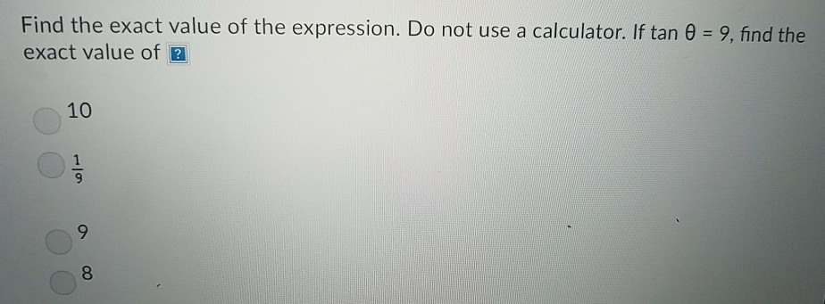 Find the exact value of the expression. Do not use a | Chegg.com