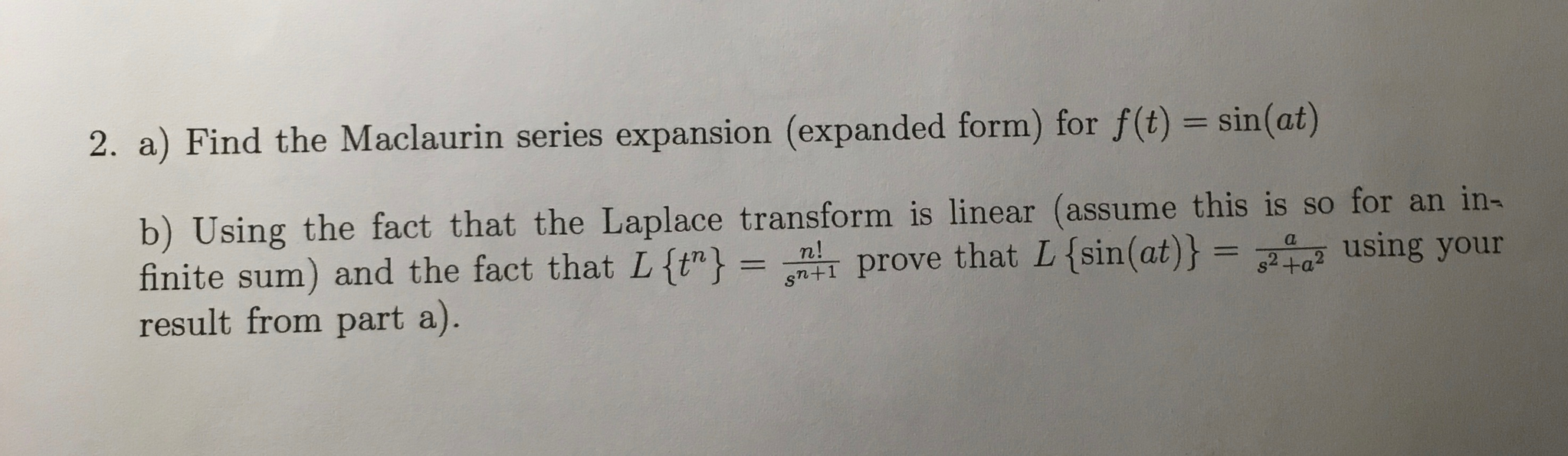 Solved Find the Maclaurin series expansion (expanded form) | Chegg.com
