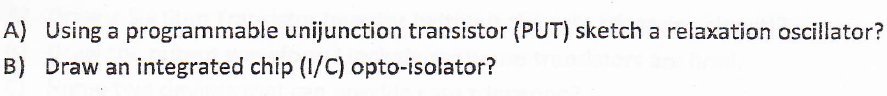 A) Using a programmable unijunction transistor (PUT) | Chegg.com