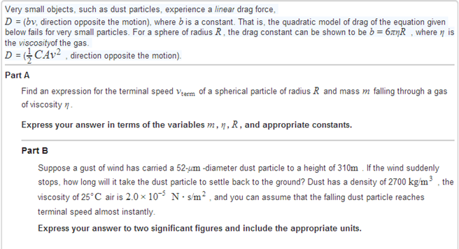 Solved Very small objects, such as dust particles, | Chegg.com