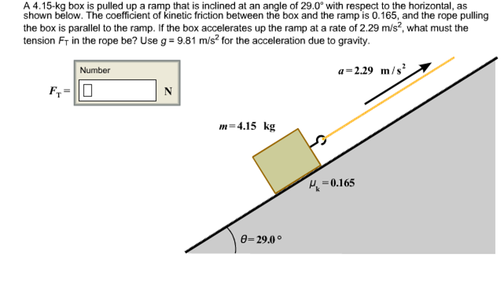 Solved A 4.15-kg box is pulled up a ramp that is inclined at | Chegg.com