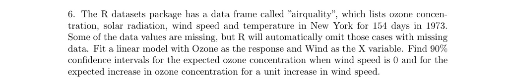 Solved 6. The R datasets package has a data frame called | Chegg.com