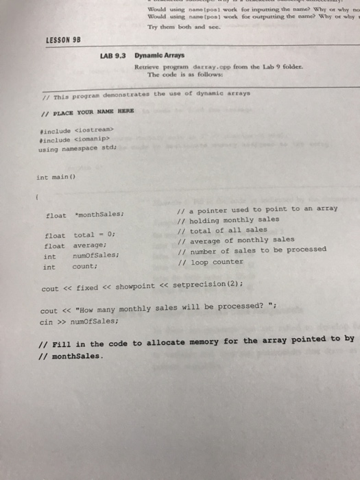 Solved Would using name tpoal work for inputting the name? | Chegg.com