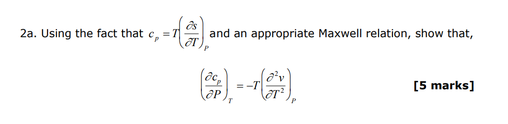 Solved Using the fact that cp = T(ds/dt) and an approximate | Chegg.com