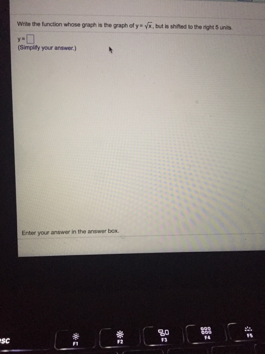 Solved Write the function whose graph is the graph of y = | Chegg.com