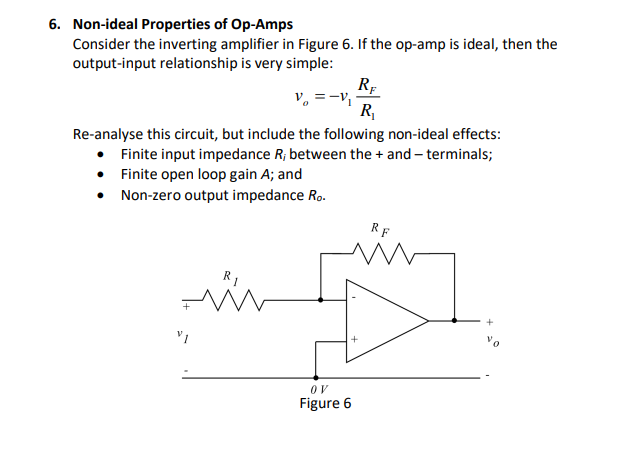 Solved 6. Non-ideal Properties of Op-Amps Consider the | Chegg.com