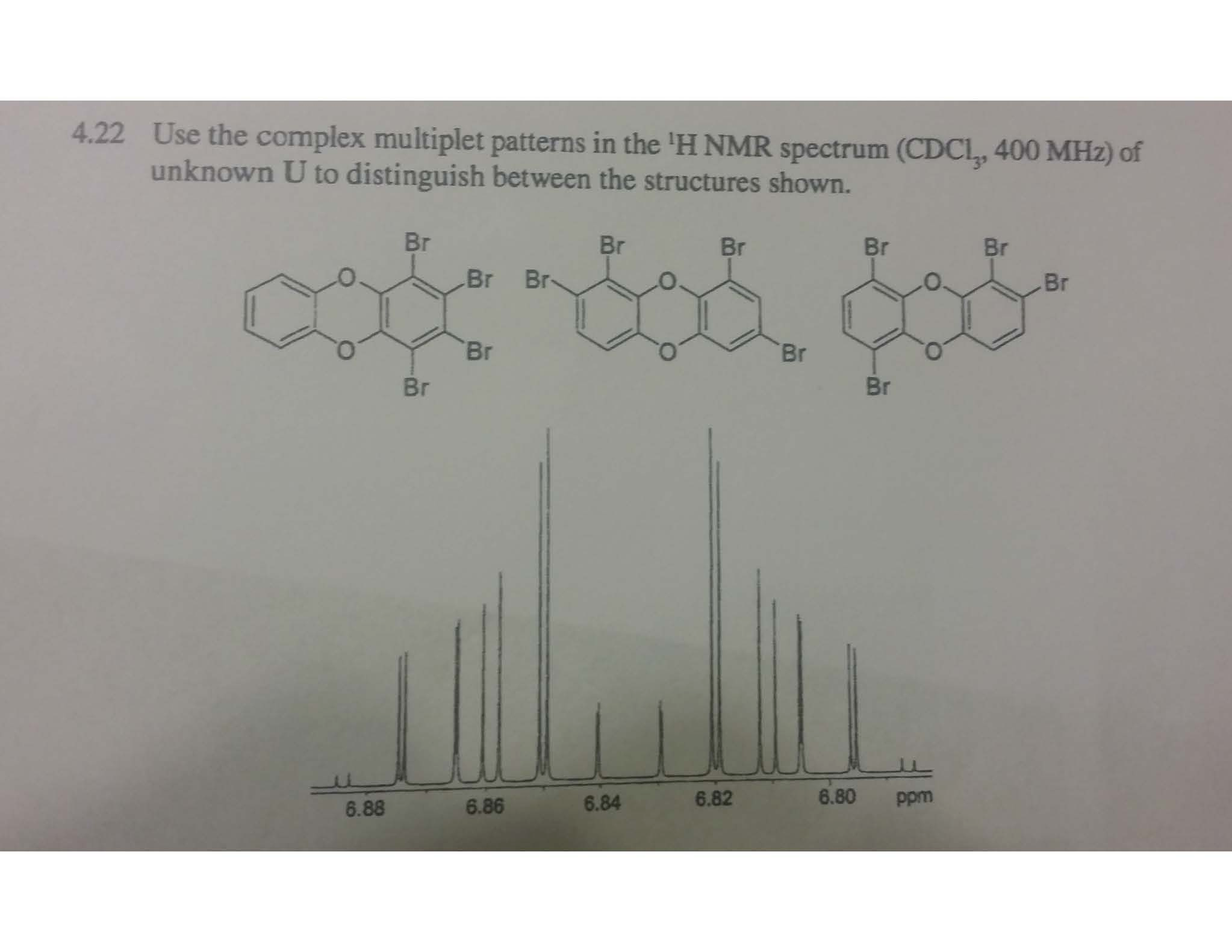 Solved Use The Complex Multiplet Patterns In The 1 H Nmr