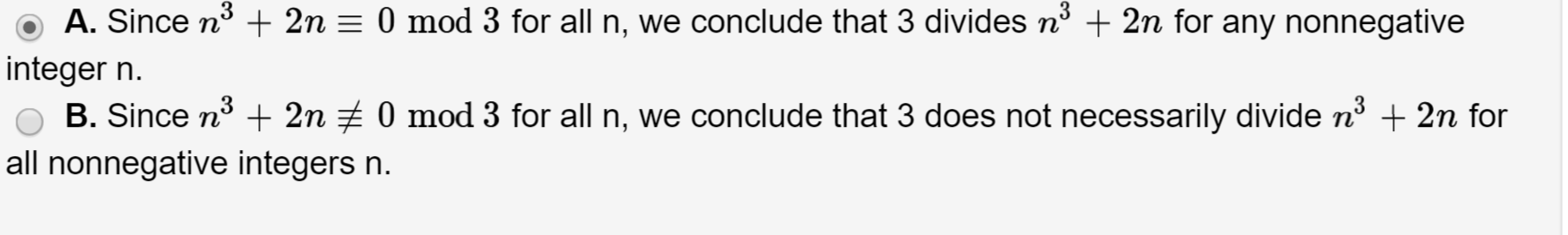 Solved For N A Nonnegative Integer Either N 0 Mod 3 Or N