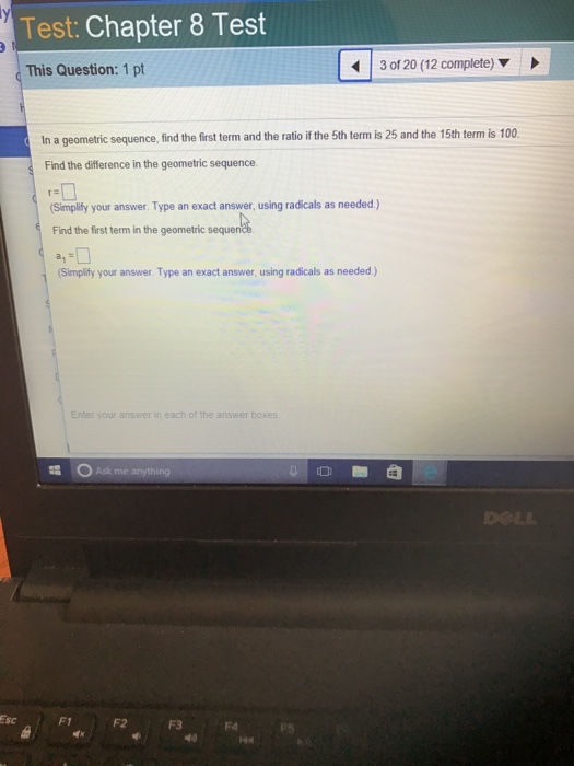 Solved In a geometric sequence, find the first term and the | Chegg.com