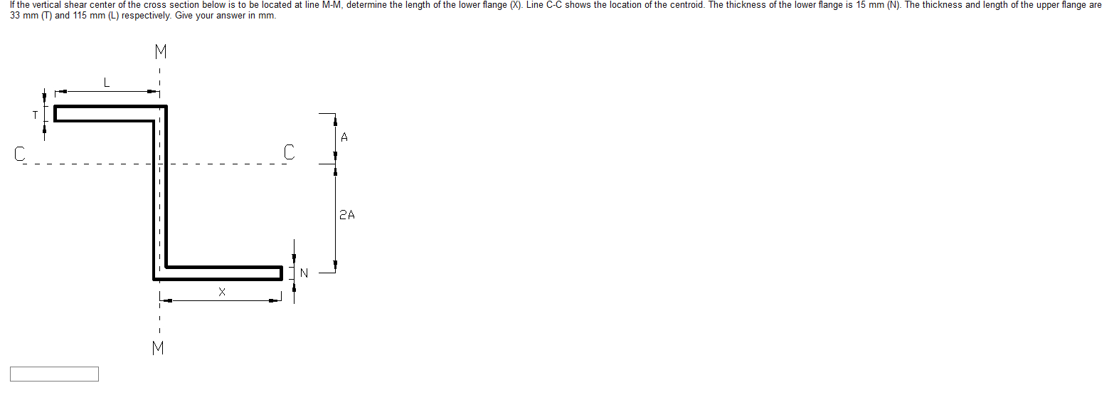 Solved If the vertical shear center of the cross section | Chegg.com