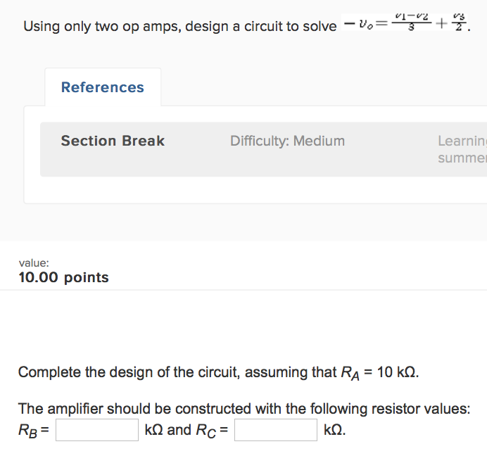 Solved using only two op amps, design a circuit to solve-Vo | Chegg.com Solved using only two op amps, design a circuit to solve-Vo | Chegg.com