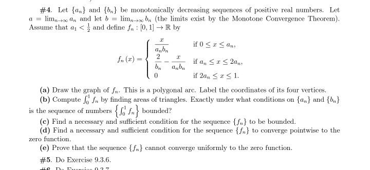 Solved #4. Let {an} and {br.) be monotonically decreasing | Chegg.com