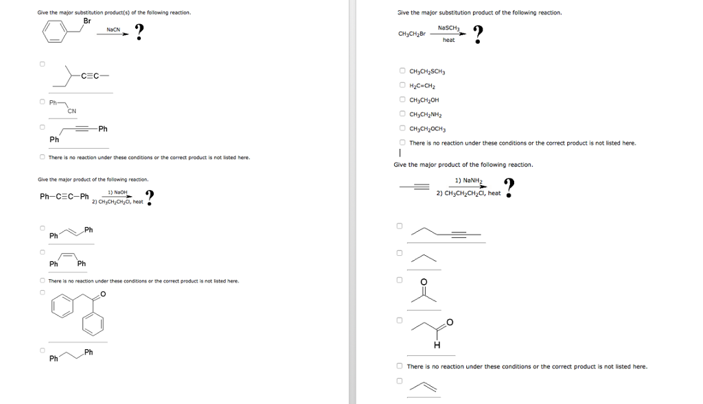 Solved Give the major substitution product(s) of the | Chegg.com