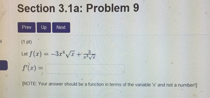 Solved Section 3.1a: Problem1 Prev Up Next (1 pt) Suppose | Chegg.com