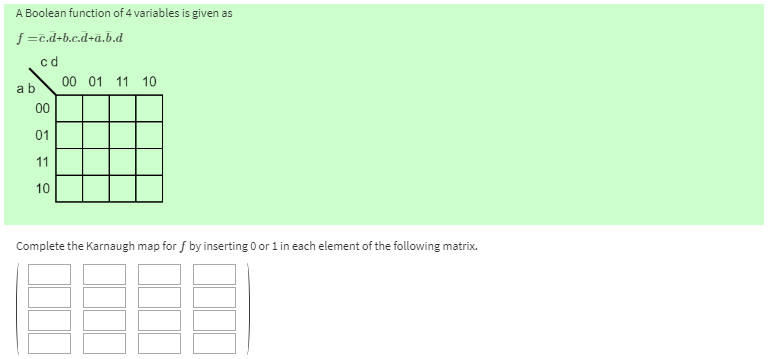 Solved A Boolean function of 4 variables is given as | Chegg.com
