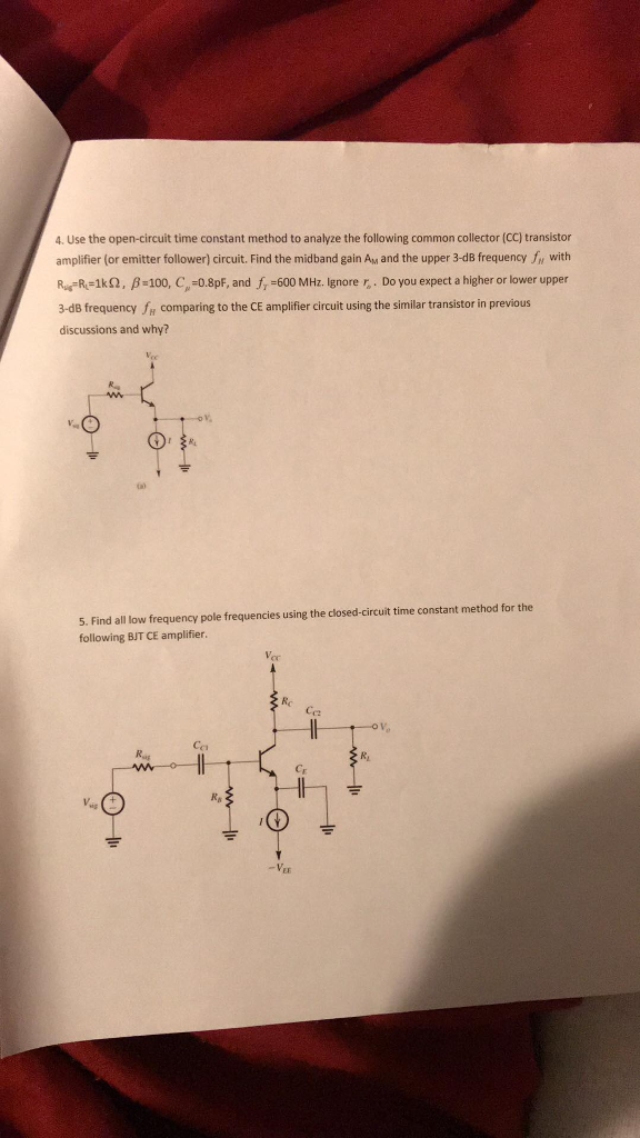 Solved 4 Use The Open Circuit Time Constant Method To 