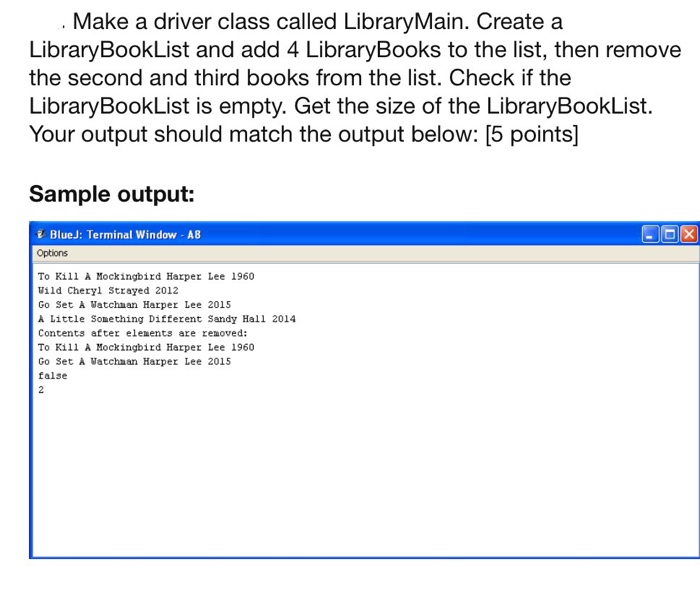 Solved This is in JAVA: Make a driver class called | Chegg.com