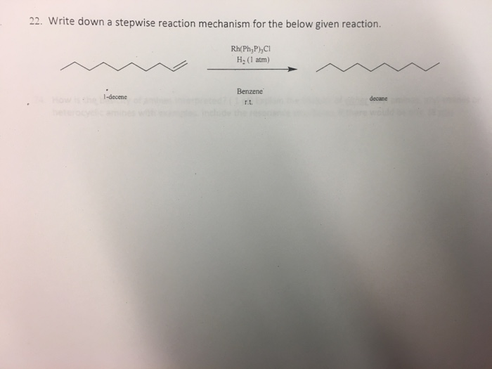 Solved Write down a stepwise reaction mechanism for the | Chegg.com