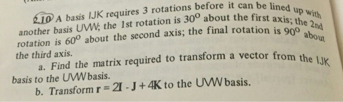 Solved A basis IJK requires 3 rotations before it can be | Chegg.com
