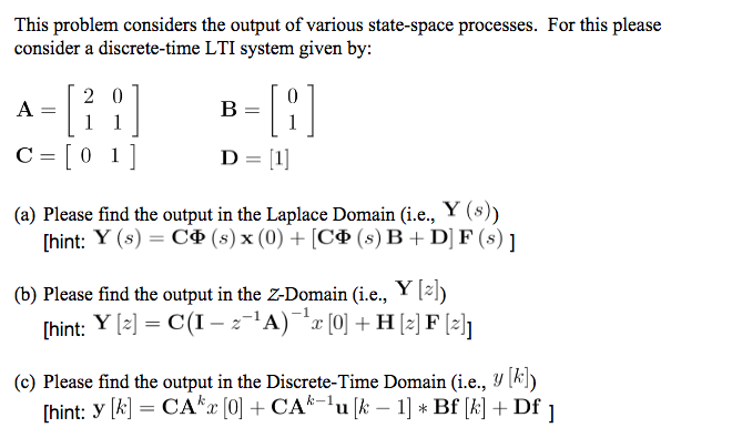 Solved This problem considers the output of various | Chegg.com