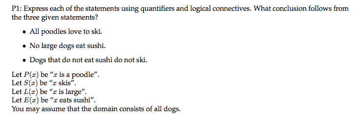 Solved Express each of the statements using quantifiers and | Chegg.com
