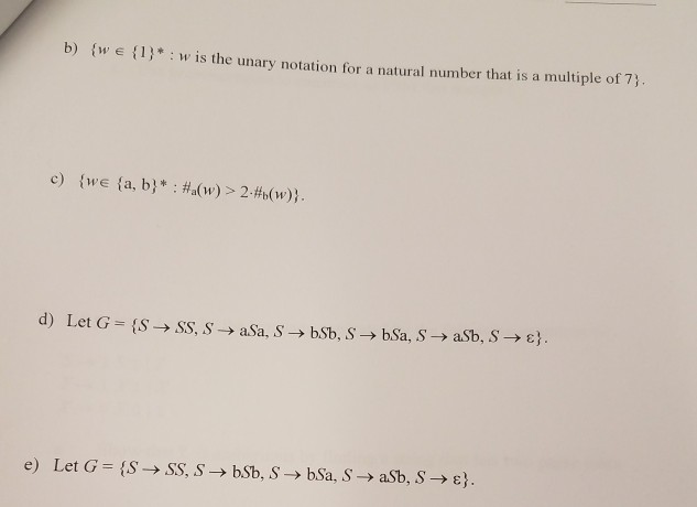 w E w is the unary notation for a natural number that | Chegg.com