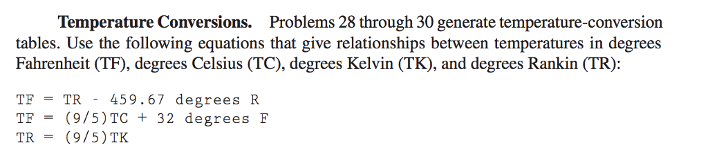 Solved Temperature Conversions. Problems 28 through 30 | Chegg.com