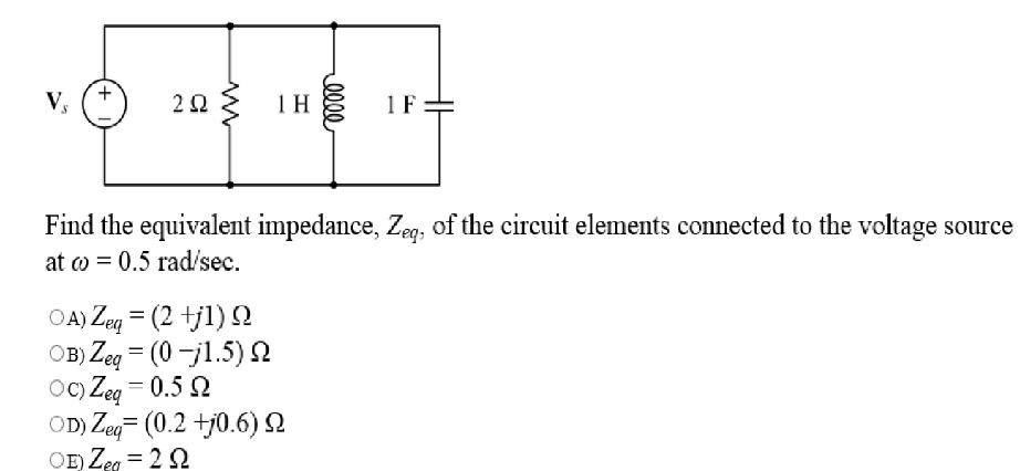 Solved Find the equivalent impedance, Zeq, of the circuit | Chegg.com