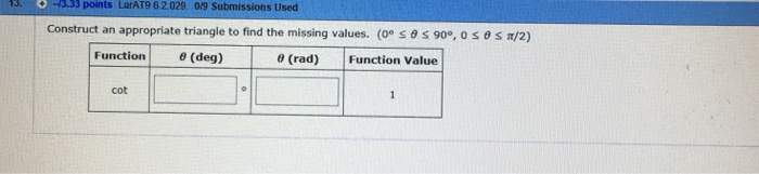 Solved Construct an appropriate triangle to find the missing | Chegg.com
