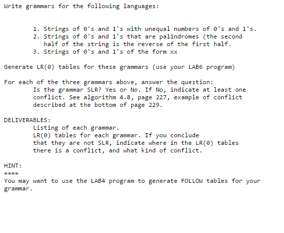 Solved Write grammars for the following languages: Strings | Chegg.com