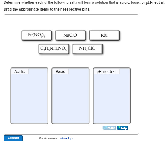 Solved Determine whether each of the following salts will | Chegg.com