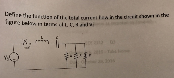Solved Define the function of the total current flow in the | Chegg.com