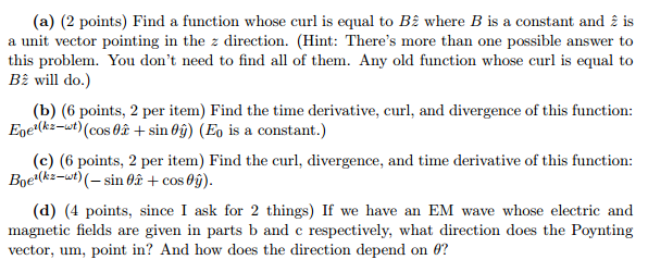 (a) Find a function whose curl is equal to Bz where B | Chegg.com