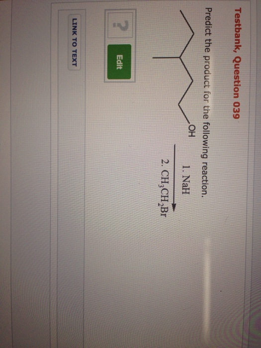 Solved Predict the product for the following reaction. | Chegg.com