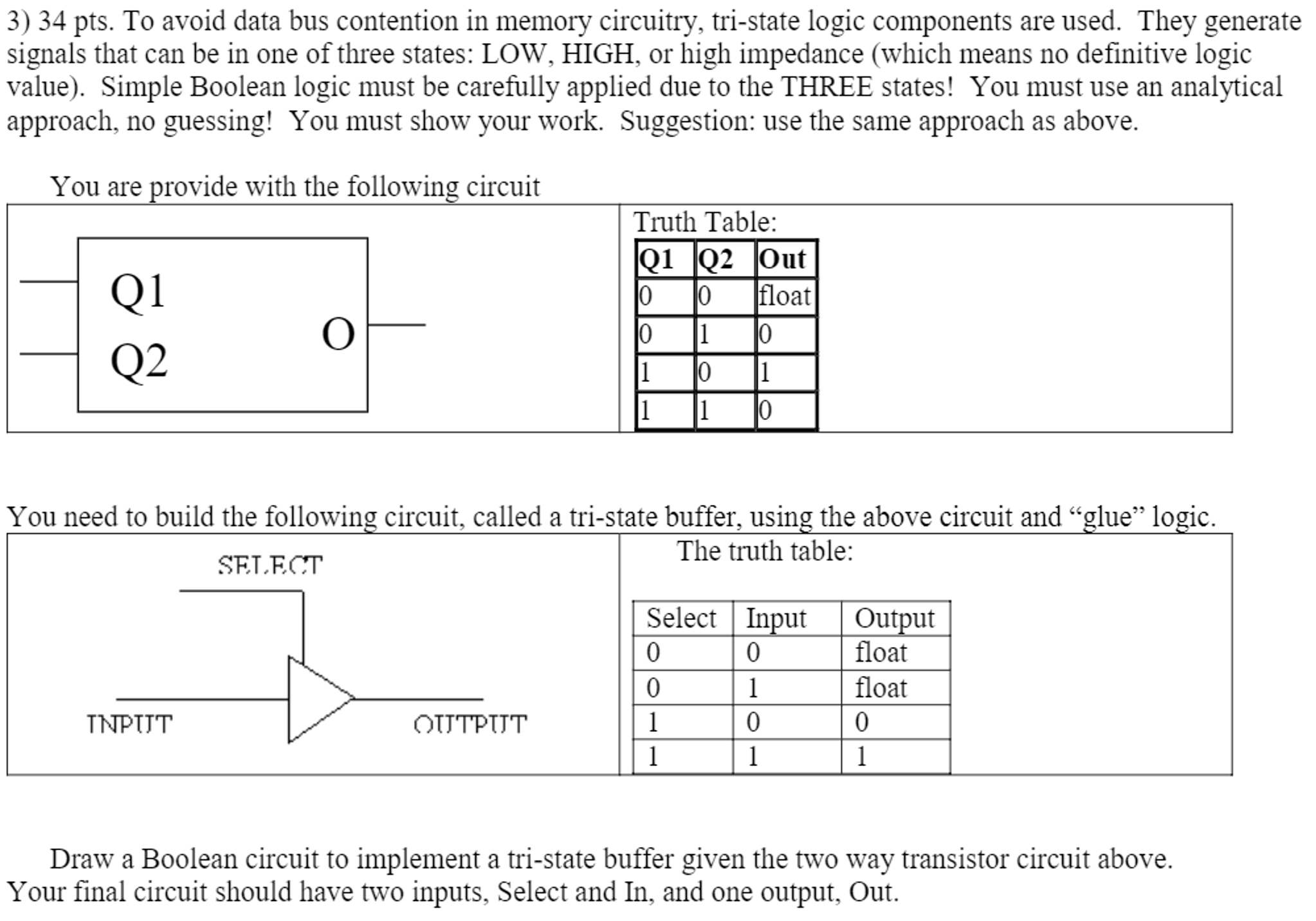 Solved To avoid data bus contention in memory circuitry, | Chegg.com