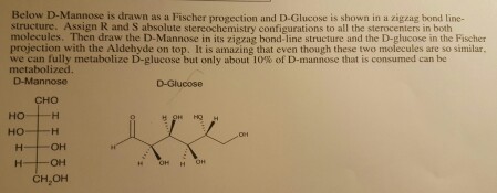 Solved Below D-Mannose is drawn as a Fischer progection and | Chegg.com