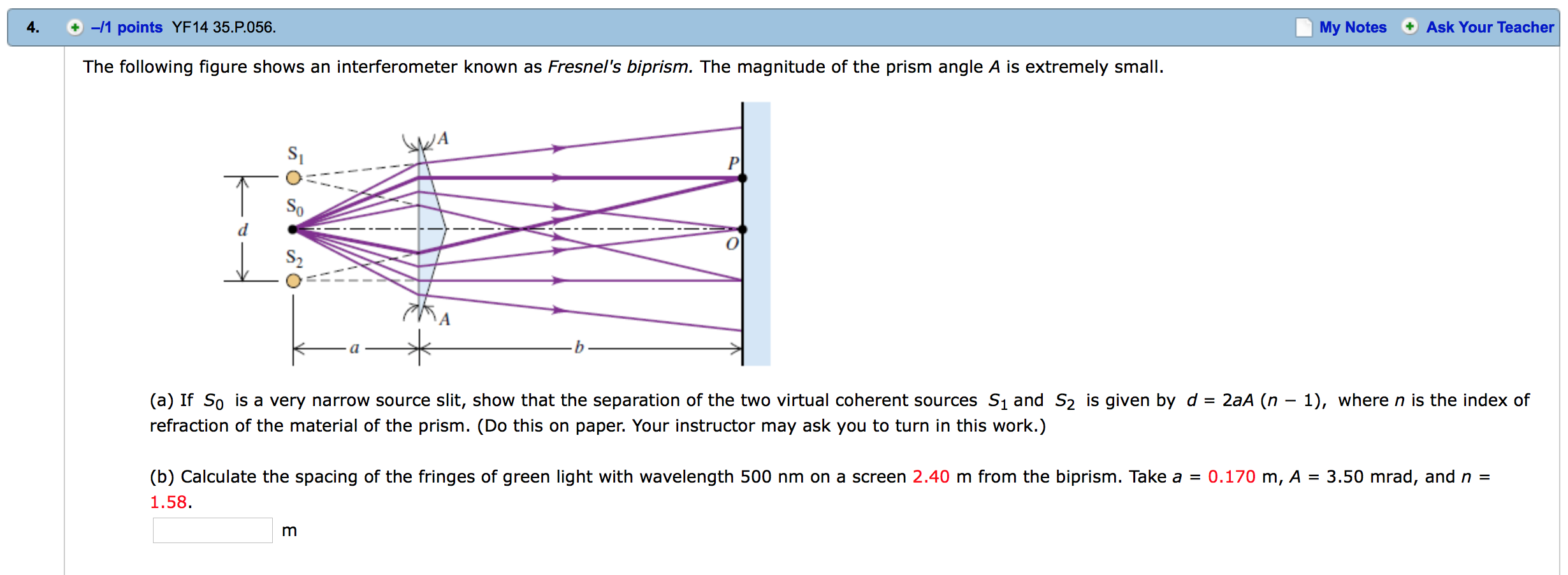 Solved The following figure shows an interferometer known as | Chegg.com