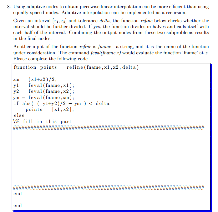 Using adaptive nodes to obtain piecewise linear | Chegg.com