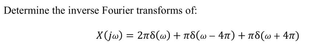 Solved Determine the inverse Fourier transforms of: | Chegg.com