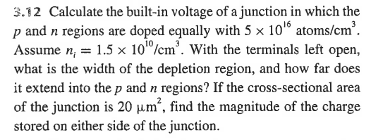 Solved Calculate the built-in voltage of a junction in which | Chegg.com