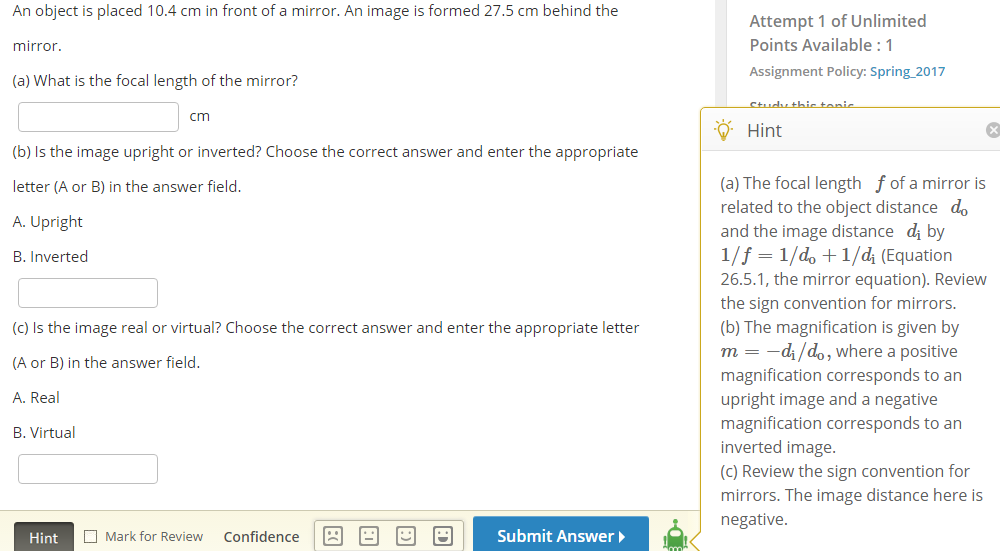 Solved An object is placed 10.4 cm in front of a mirror. An | Chegg.com