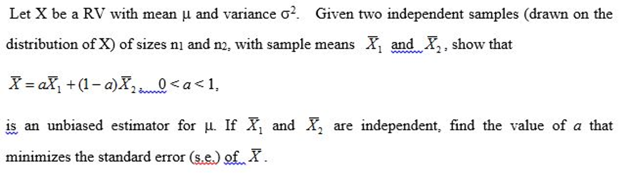 Solved Let X be a RV with mean mu and variance sigma^2. | Chegg.com