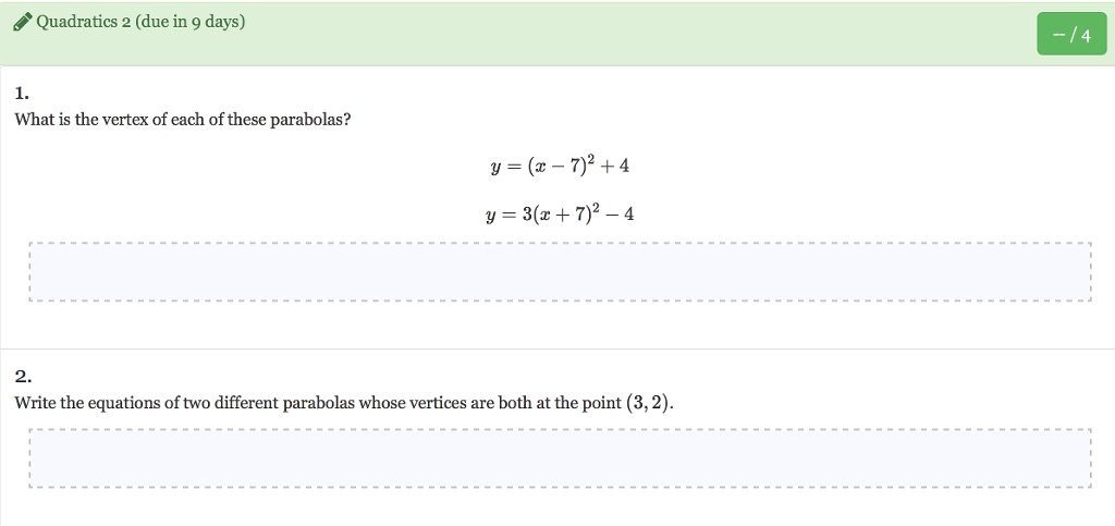 Solved What is the vertex of each of these parabolas? y = | Chegg.com