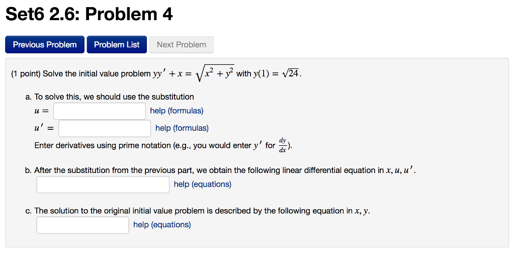 Solved Set6 2.6: Problem 4 Previous Problem Problem List | Chegg.com