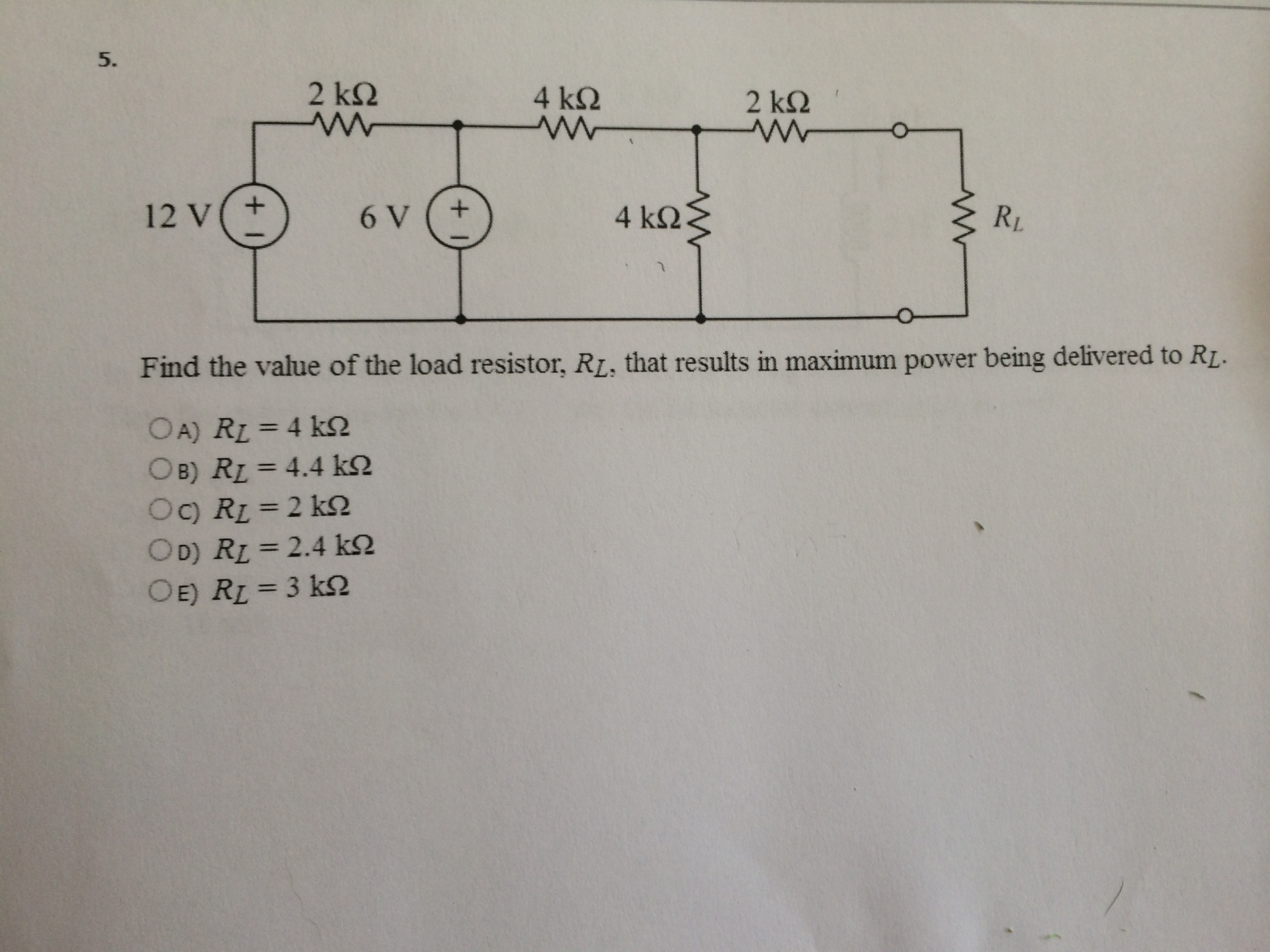 Solved Find the value of the load resistor, Rl, that | Chegg.com